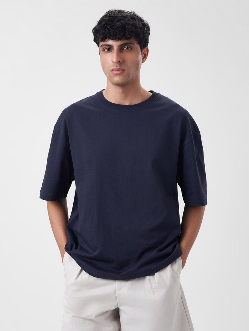 Mens Oversized T Shirt Midnight Navy – Solids