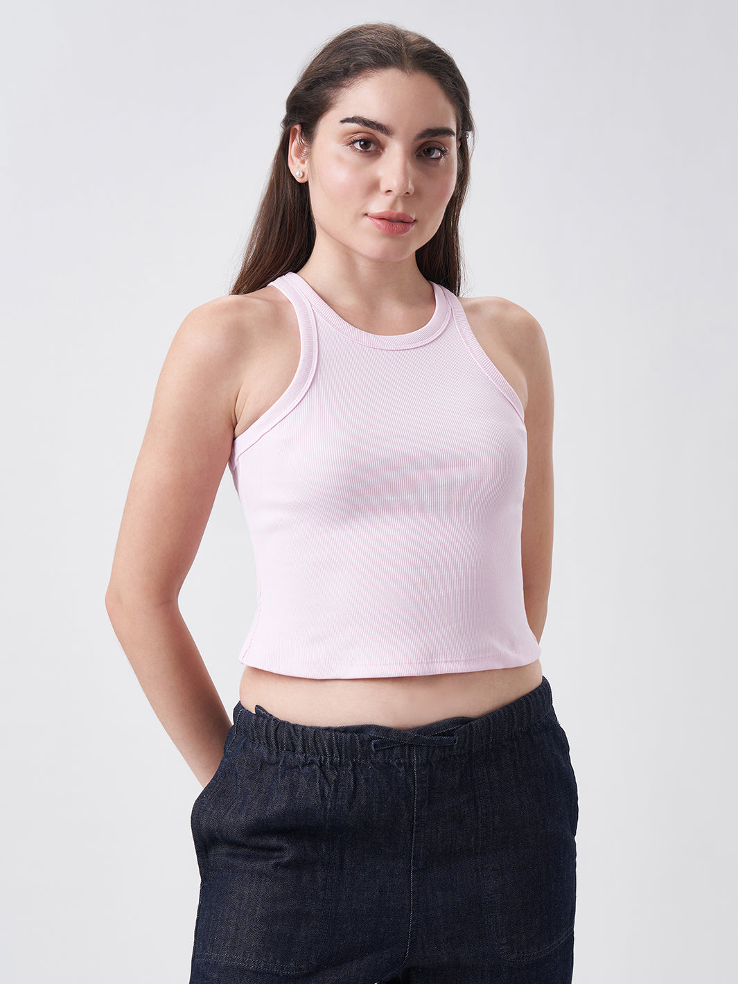 Womens Halter Tank Top Blush Pink – Solids